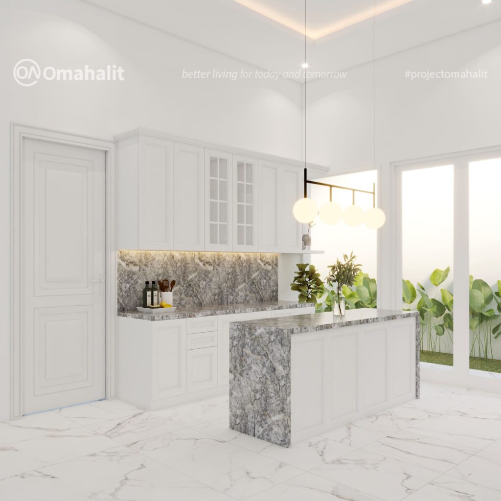 Sempel Interior Pantry dan Meja Makan di Rumah Modern Classic